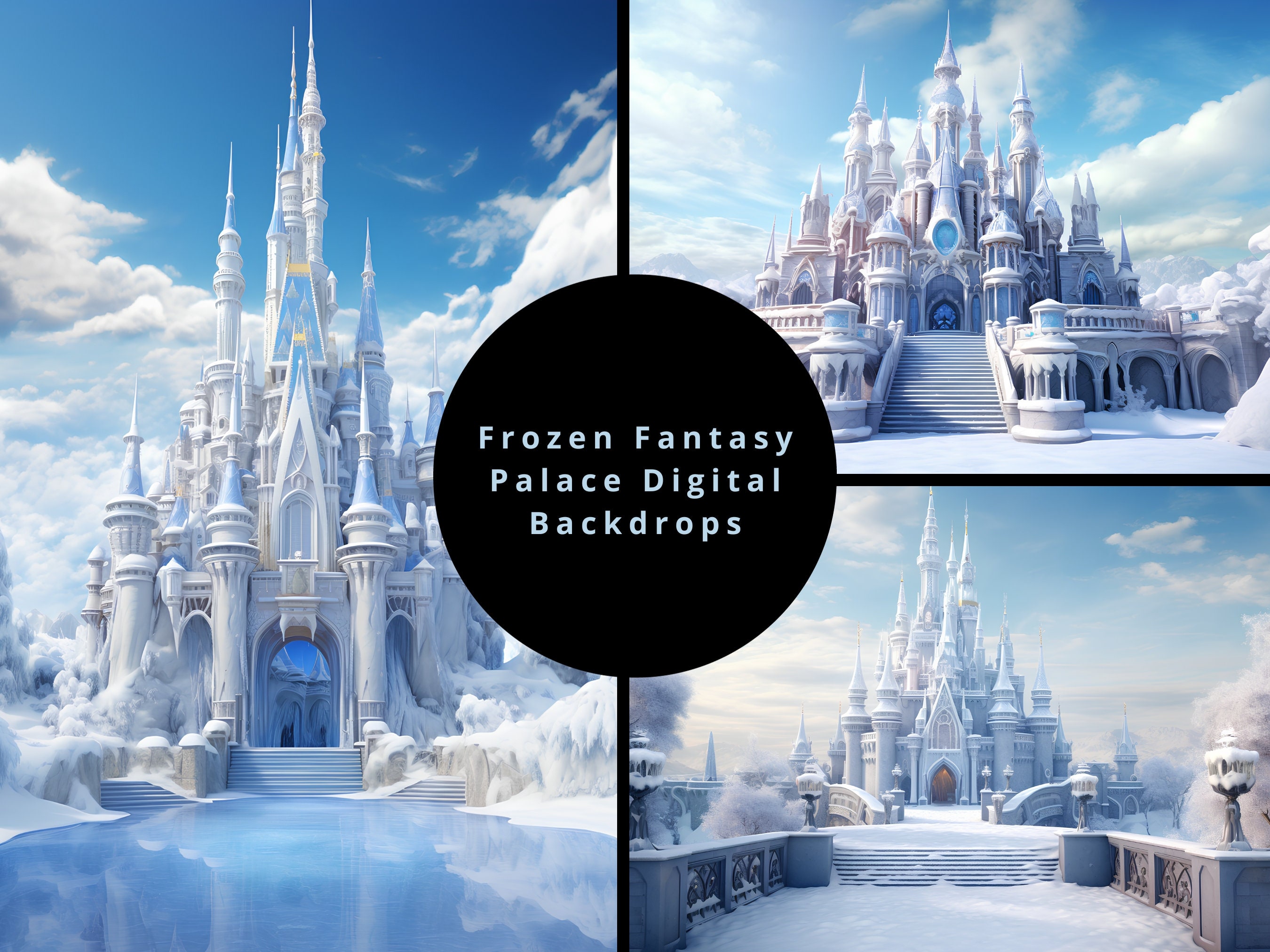Frozen Fantasy Palace Digital Backdrops Christmas Cinderella - Etsy