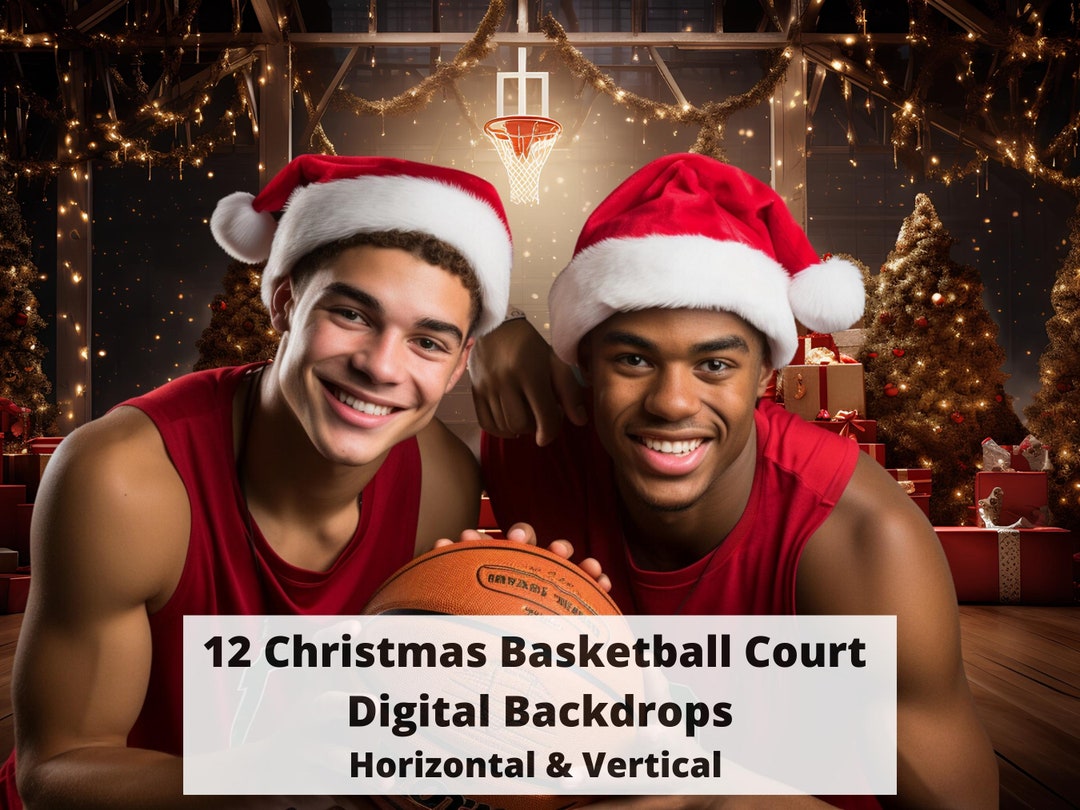 Png Christmas Basketball Court Backdrop Jpg Sports Xmas - Etsy