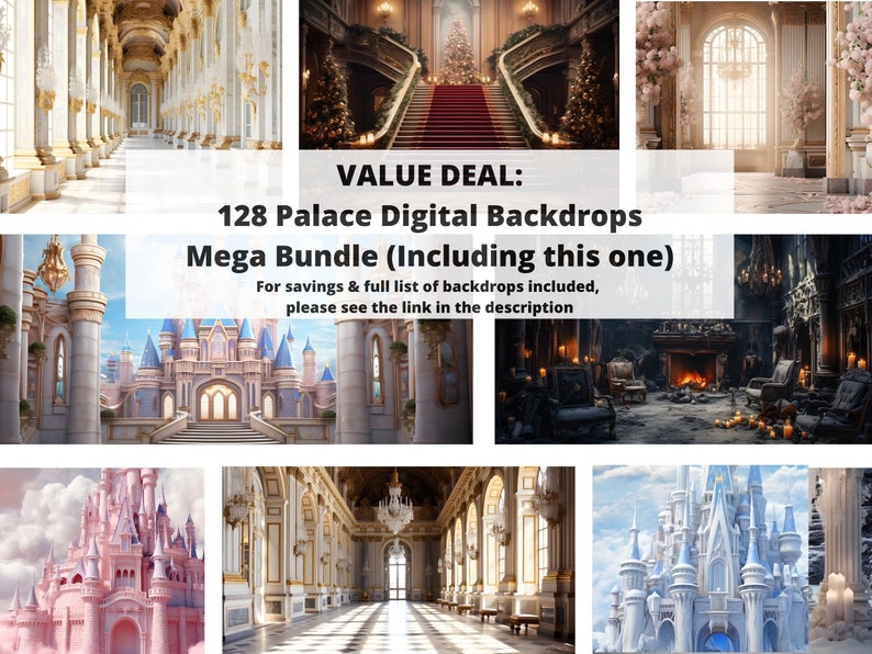 Beautiful Palace Hall Digital Backdrops, Luxury Castle Arch Background ...