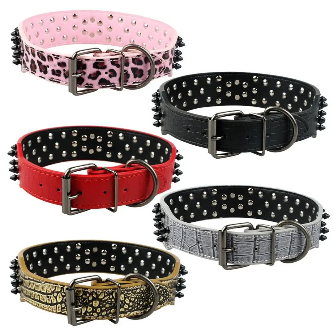 Studded Dog Collar With Lead Rivets and Skeleton for Medium - Etsy