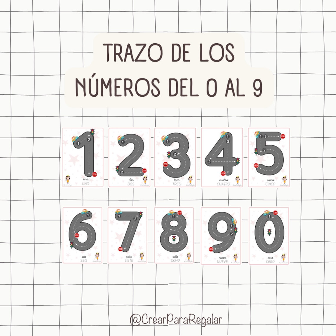 Educational Posters Tracing Numbers, Cars and Roads, Printables ...