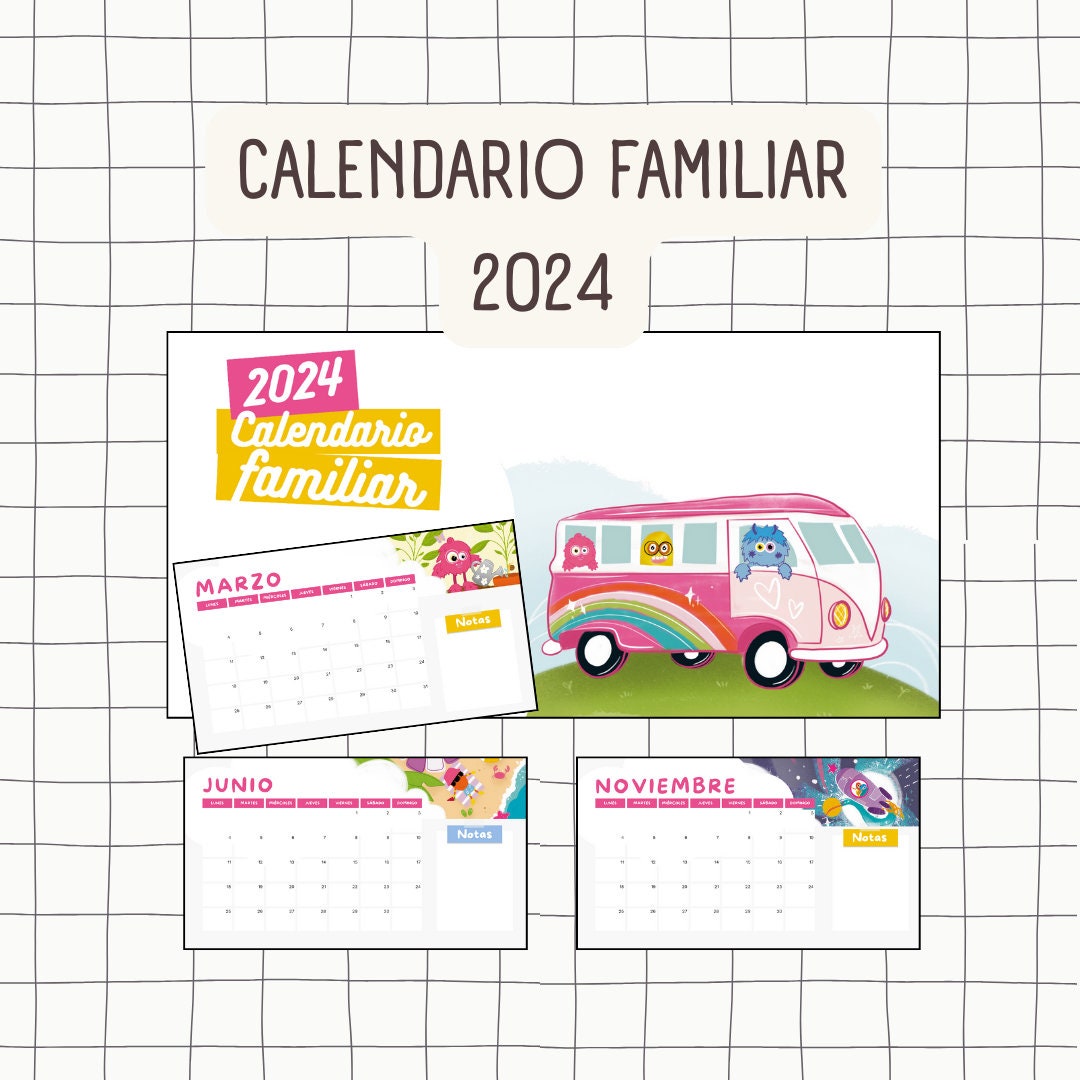 2024 Family Calendar With Monsters - Etsy