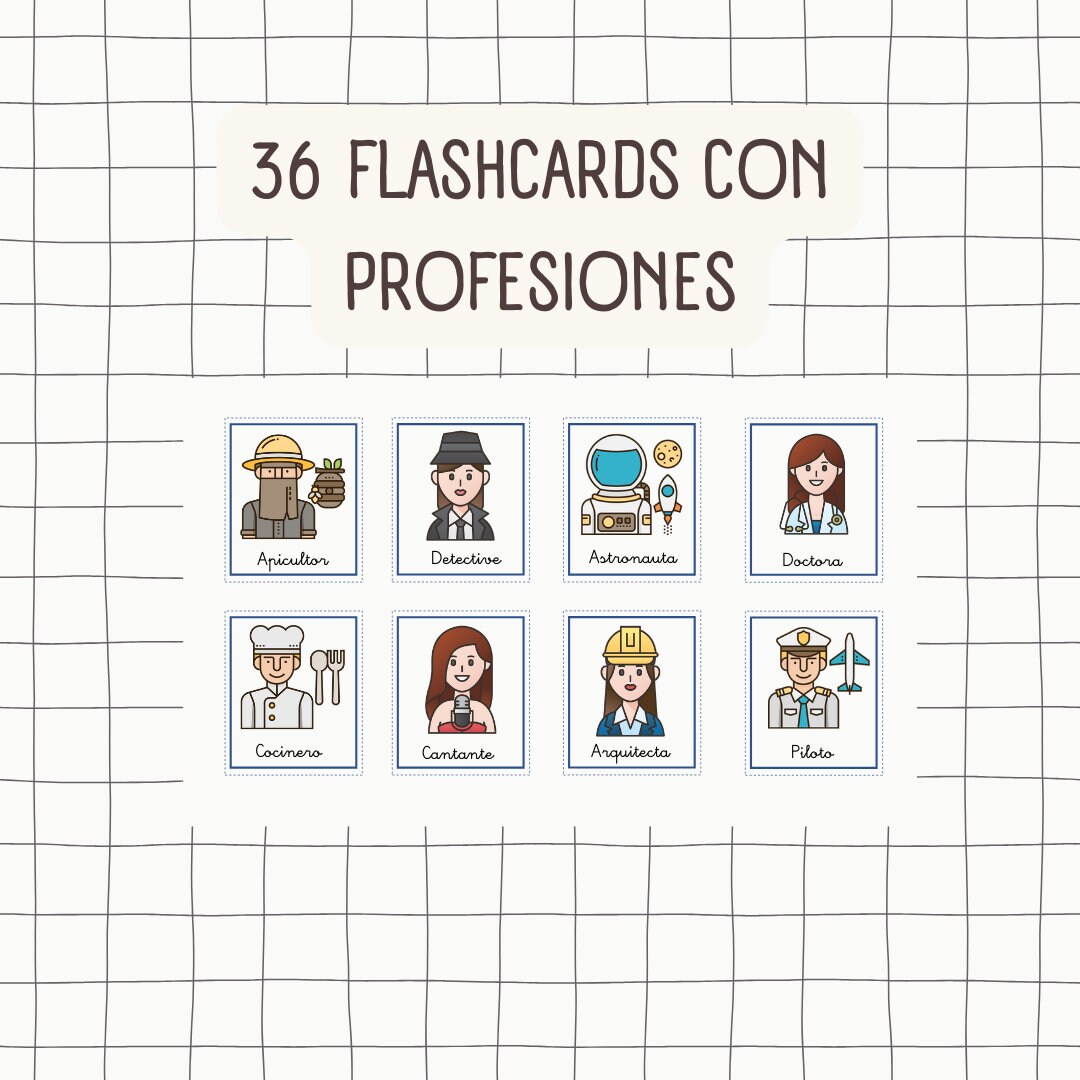 Tarjetas didácticas de profesiones, Tarjetas didácticas, Tarjetas ...