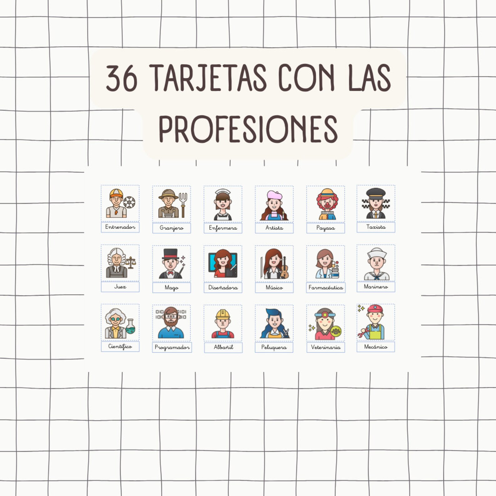 Tarjetas didácticas de profesiones, Tarjetas didácticas, Tarjetas ...