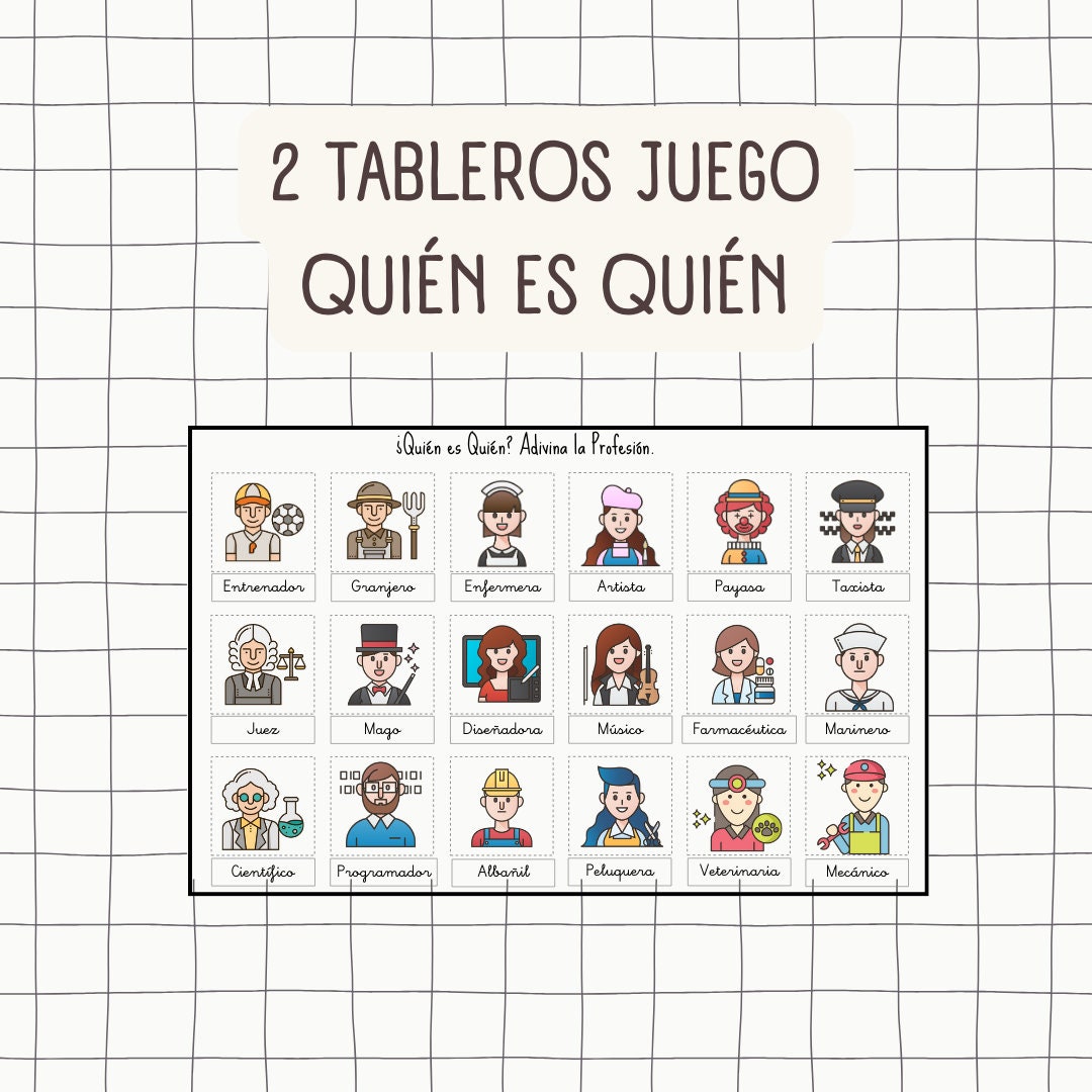 Who's Who Professions Game, Flashcards, Printable Cards, Professions ...