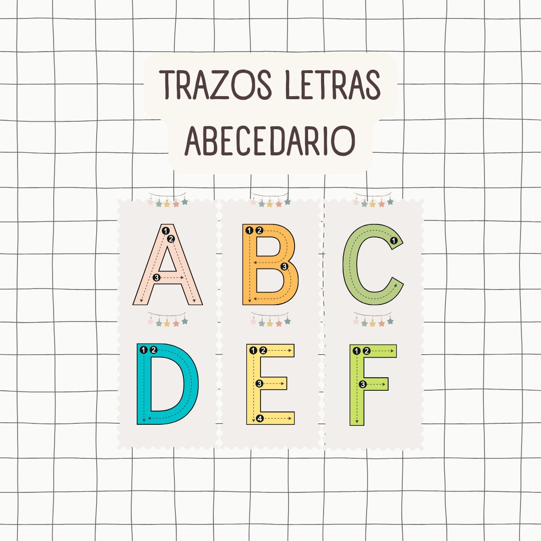 Trazo de las Letras del Abecedario. Lectoescritura. Letras mayúsculas ...