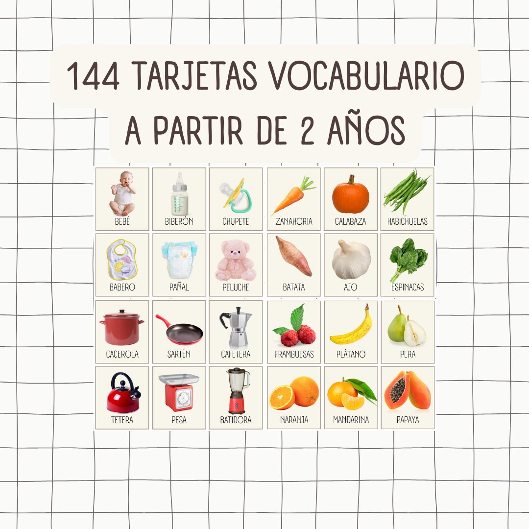 144 Vocabulary Cards for Children From 2 Years Old. Educational Cards ...
