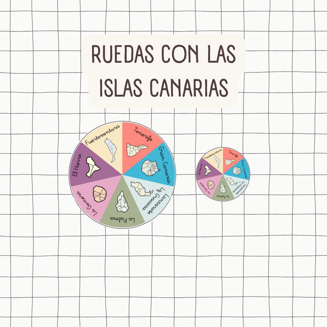 Map of the 8 Printable Canary Islands With Municipal Activity. Canary ...