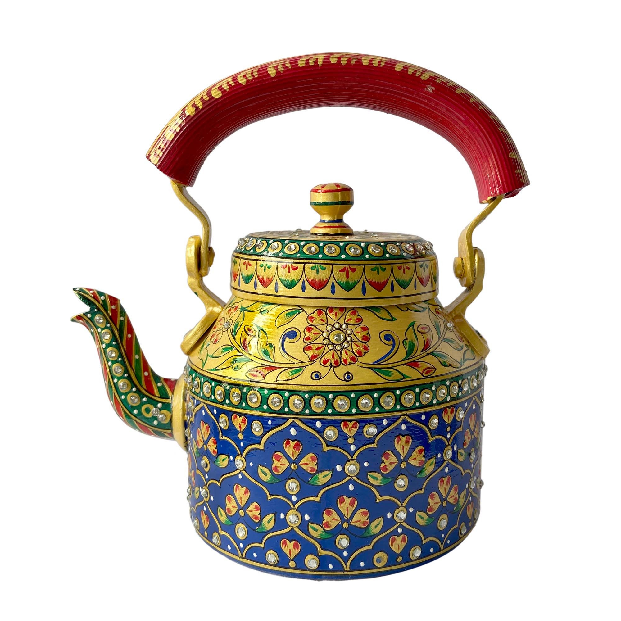 Multicolor Handpainted Rajasthani Pattern Teapot Traditional Art Kettle ...