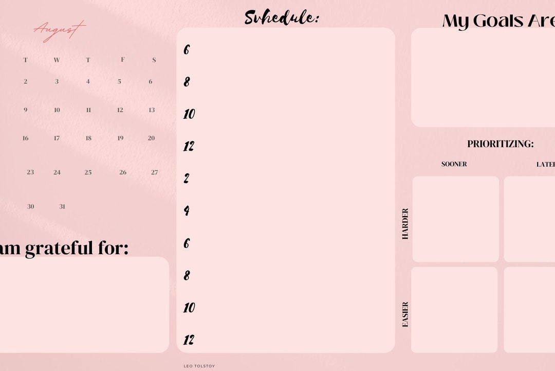 Pink Procrastination Prevention Schedule Download - Etsy