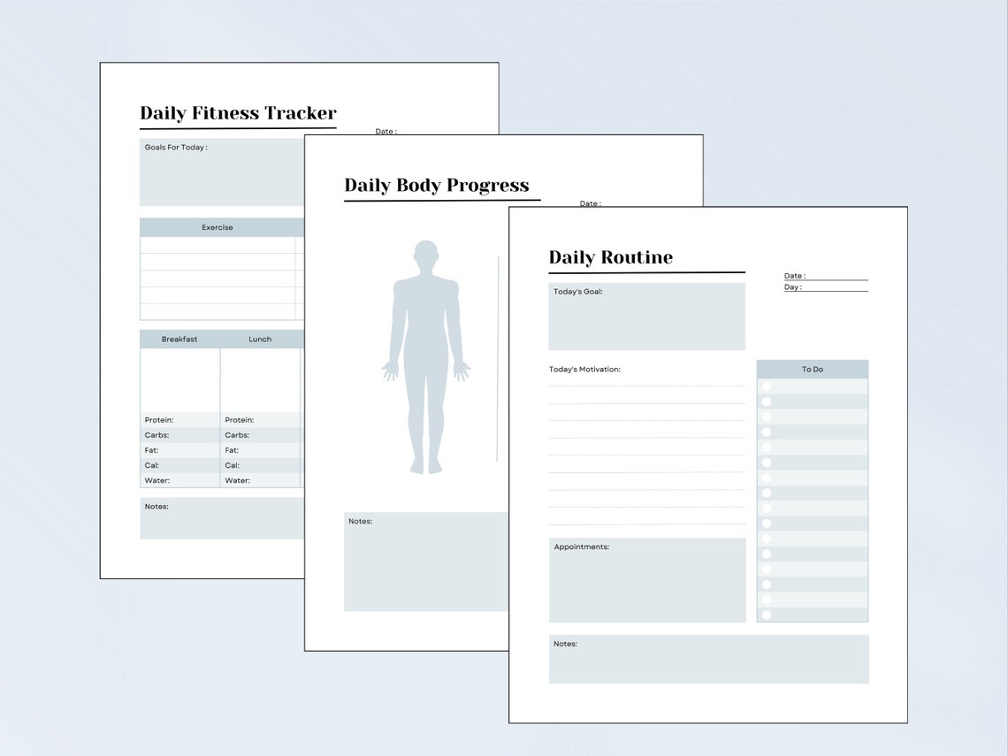 Printable Daily Wellness Planner, Health Planner, Habit Tracker ...