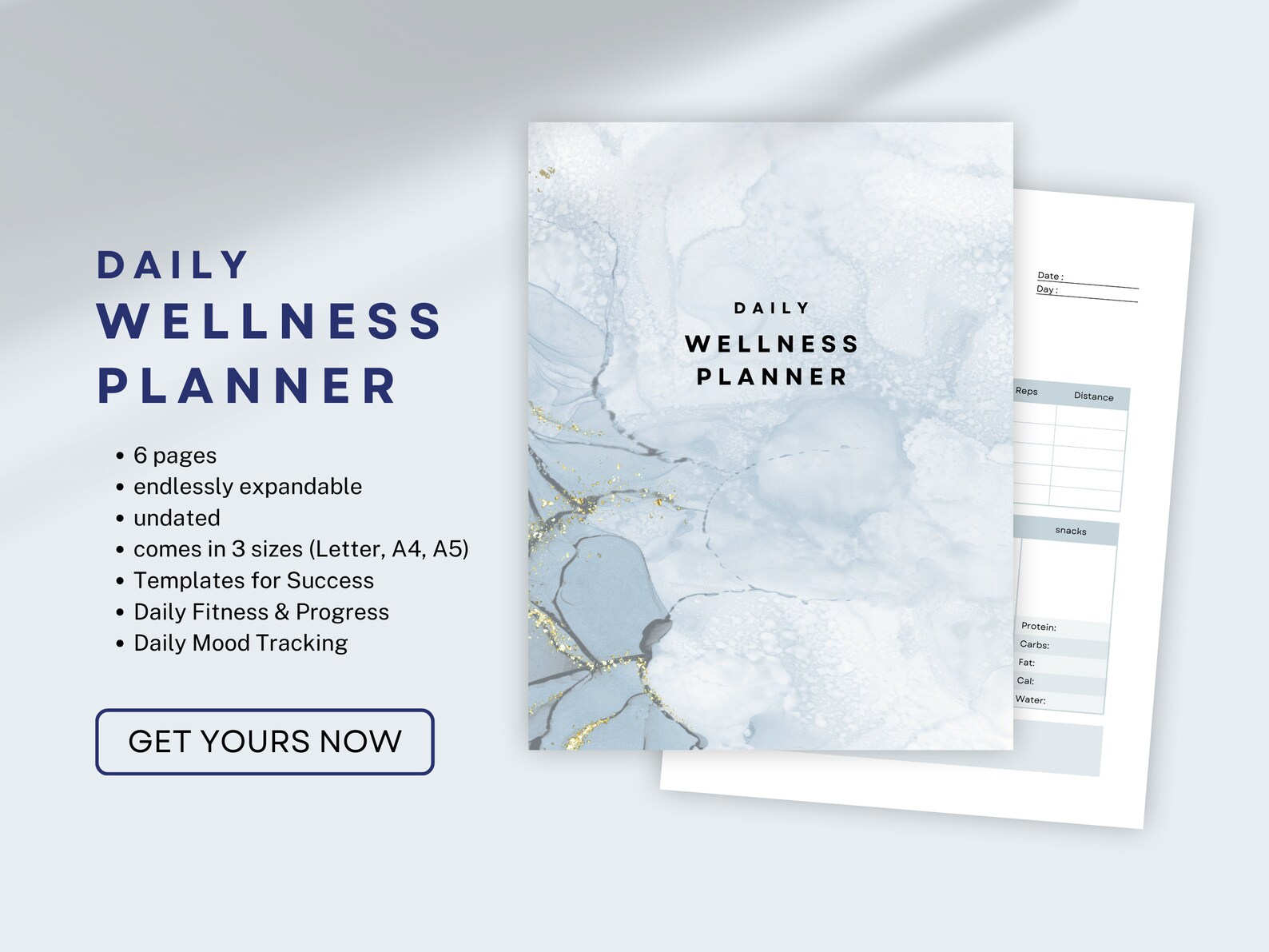 Printable Daily Wellness Planner, Health Planner, Habit Tracker ...