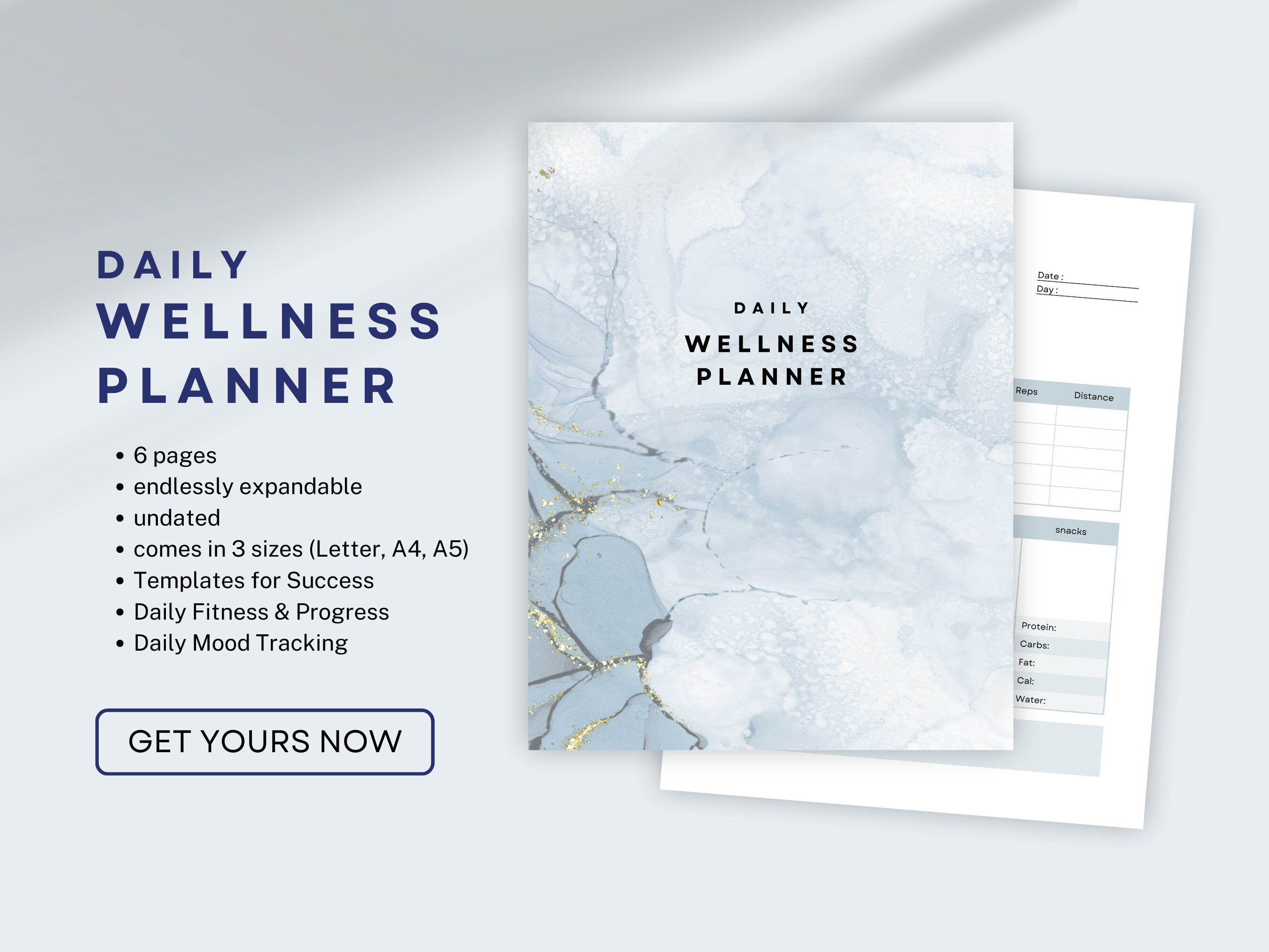 Printable Daily Wellness Planner, Health Planner, Habit Tracker ...