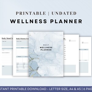 Printable Daily Wellness Planner, Health Planner, Habit Tracker ...