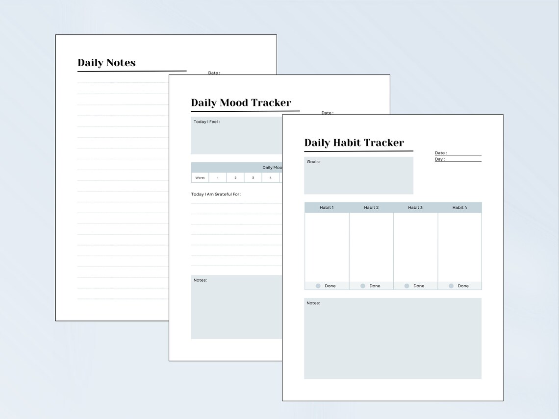Printable Daily Wellness Planner, Health Planner, Habit Tracker ...