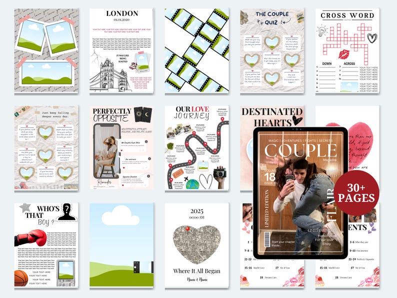 Personalised Couple Magazine Canva Template for Birthdays ...