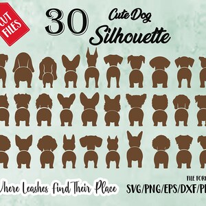 Dog Butt Leash Holder SVG File Dog Silhouette Bundle SVG - Etsy