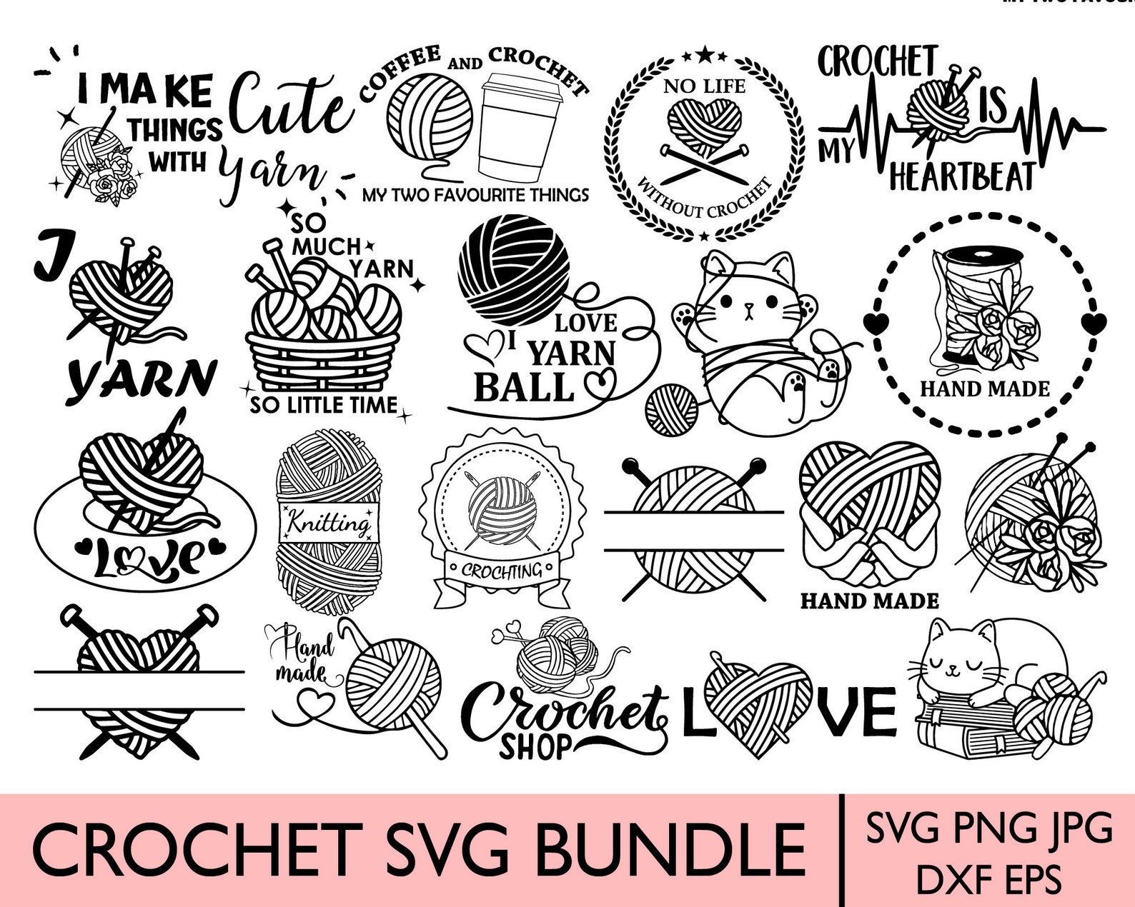 Crochet SVG Bundle Cricut Cut File Crochet PNG Bundle - Etsy UK