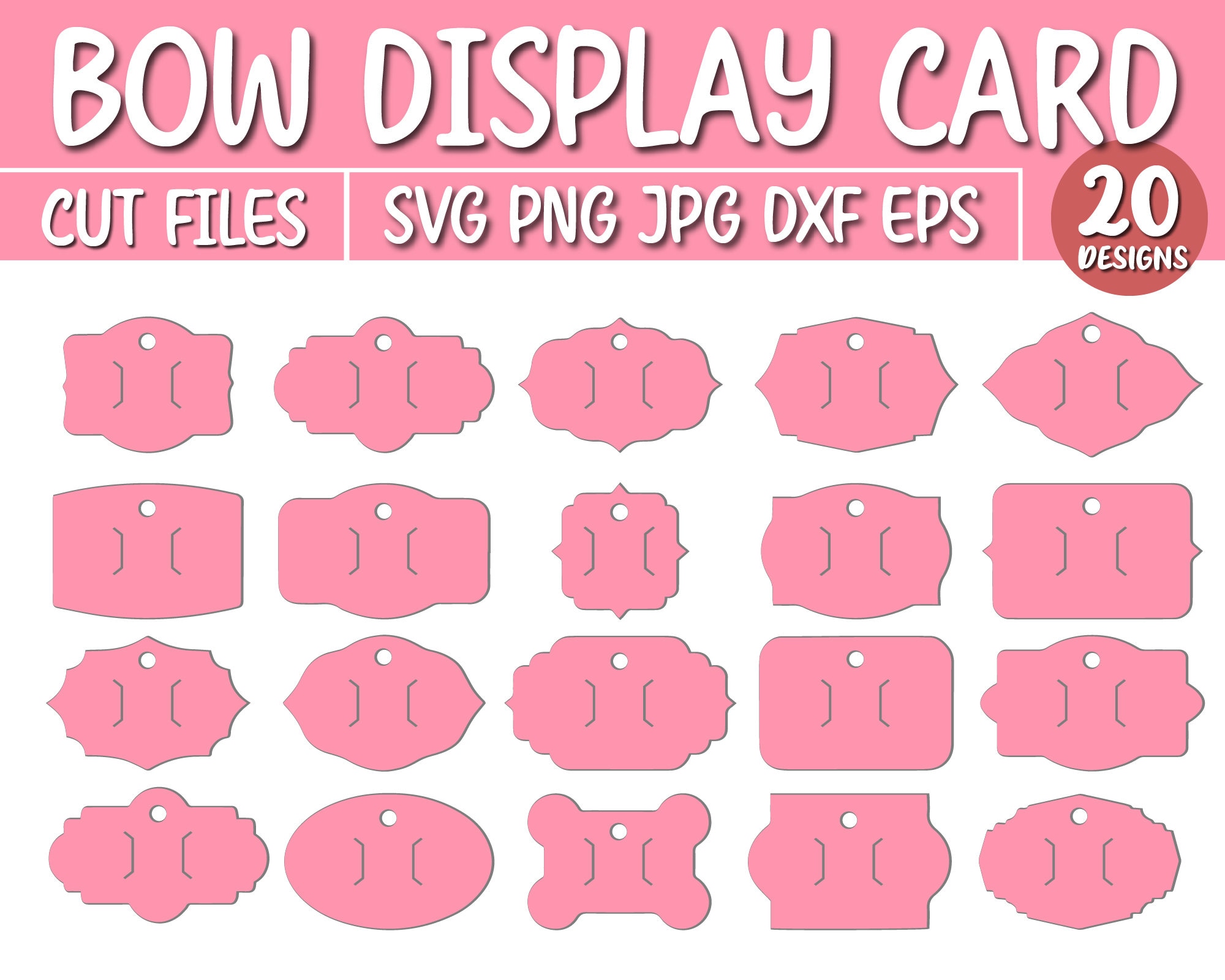 Bow Card Template SVG Bow Display Card Hair Clip Display - Etsy