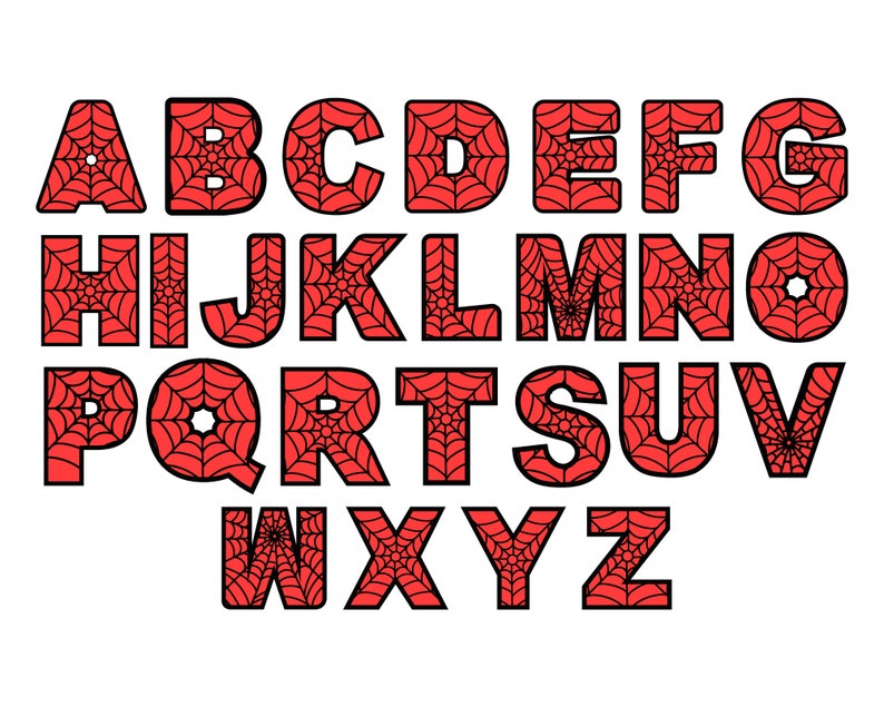Spider Alphabet SVG Spider Font SVG Spider Fontspider Web - Etsy