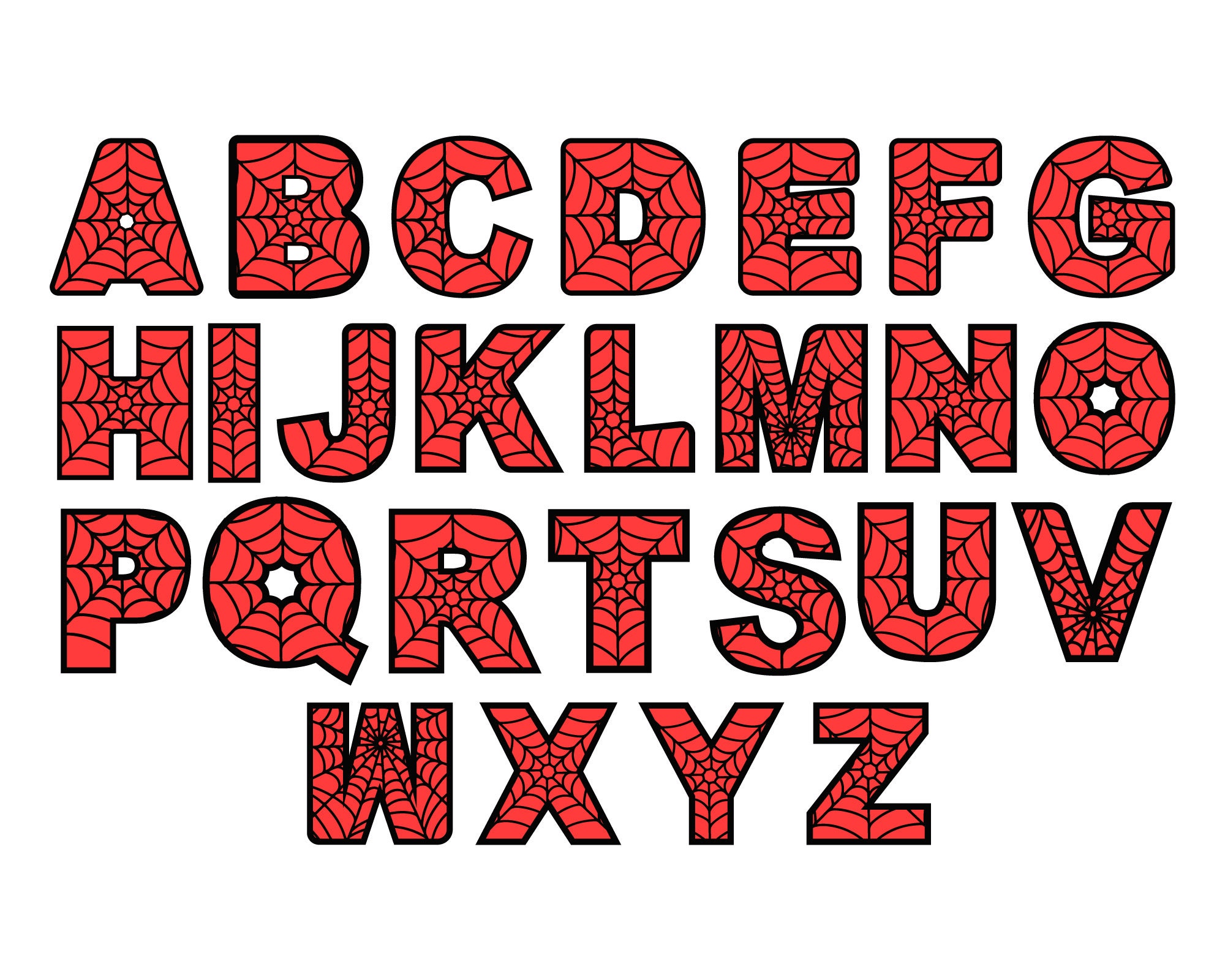 Spider Alphabet SVG Spider Font SVG Spider Fontspider Web - Etsy