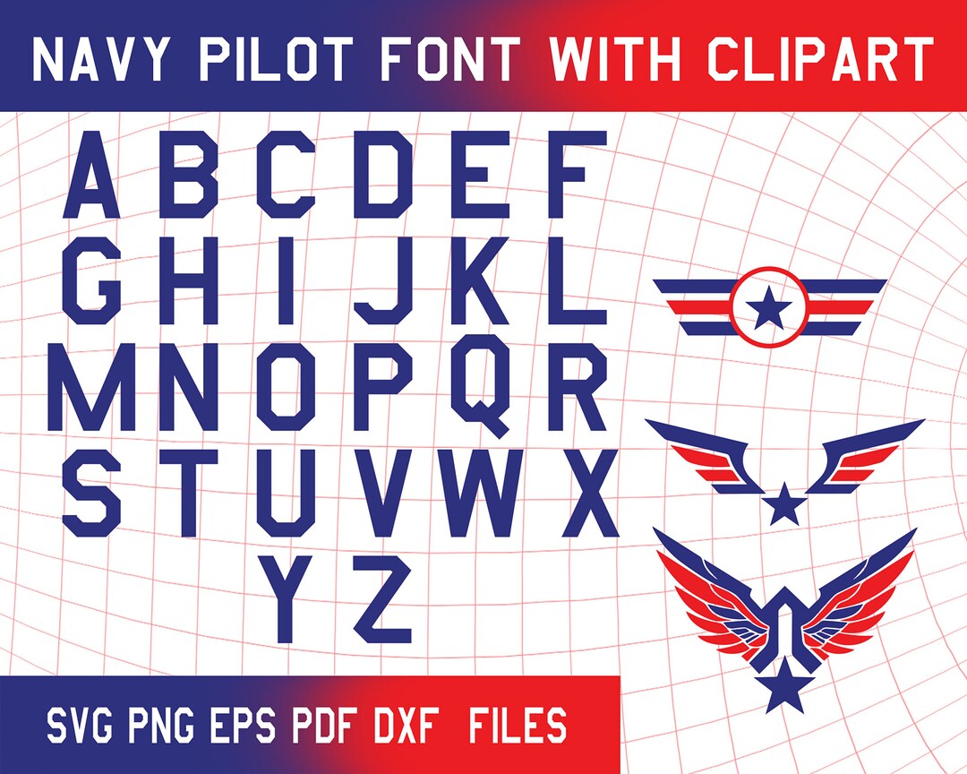 Fighter Pilot Alphabet Font Letters Svg Navy Strike Pilot - Etsy UK