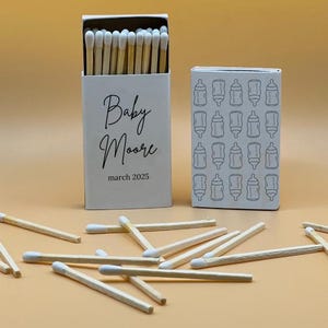 Personalized Baby Shower Matches: SET OF 50 BOXES Baby Shower Favors ...