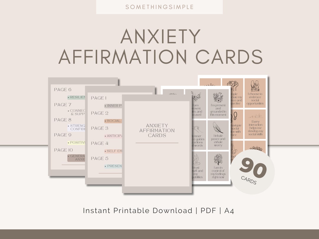 Anxiety Affirmation Cards for Mental Health Manifestation Cards for Her ...