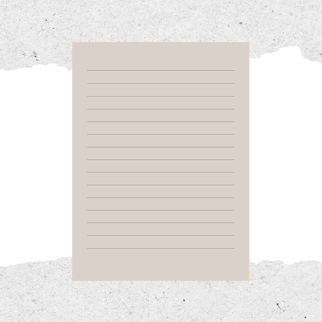 Writing Paper Digital Printable Paper Neutral Lined Paper - Etsy