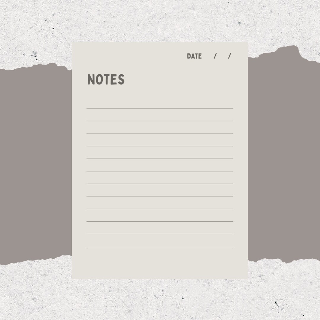 Writing Paper, Digital Printable Paper, Neutral Lined Paper, Notes ...