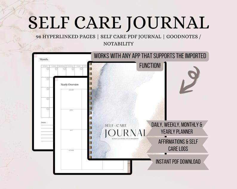 Self Care Journal Goodnotes Planner Digital Self Care Notebook Planner ...