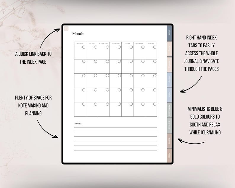 Self Care Journal Goodnotes Planner Digital Self Care Notebook Planner ...