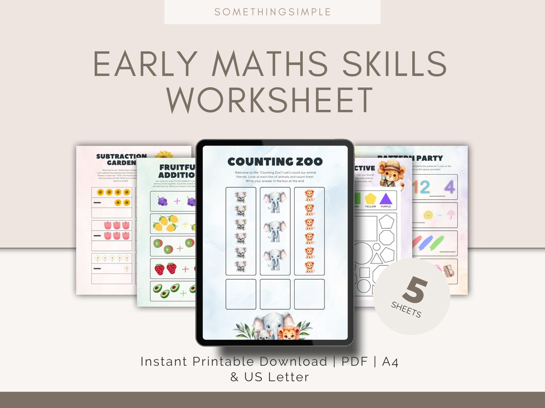 Math Activity for Children Education Worksheet for Learning Early Math ...