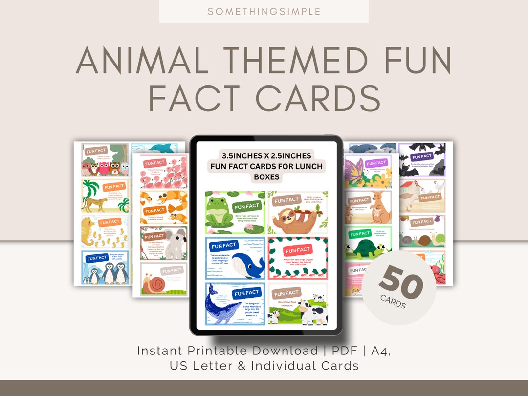 Animal Fact Cards for Children Education Cards for Learning Facts for ...