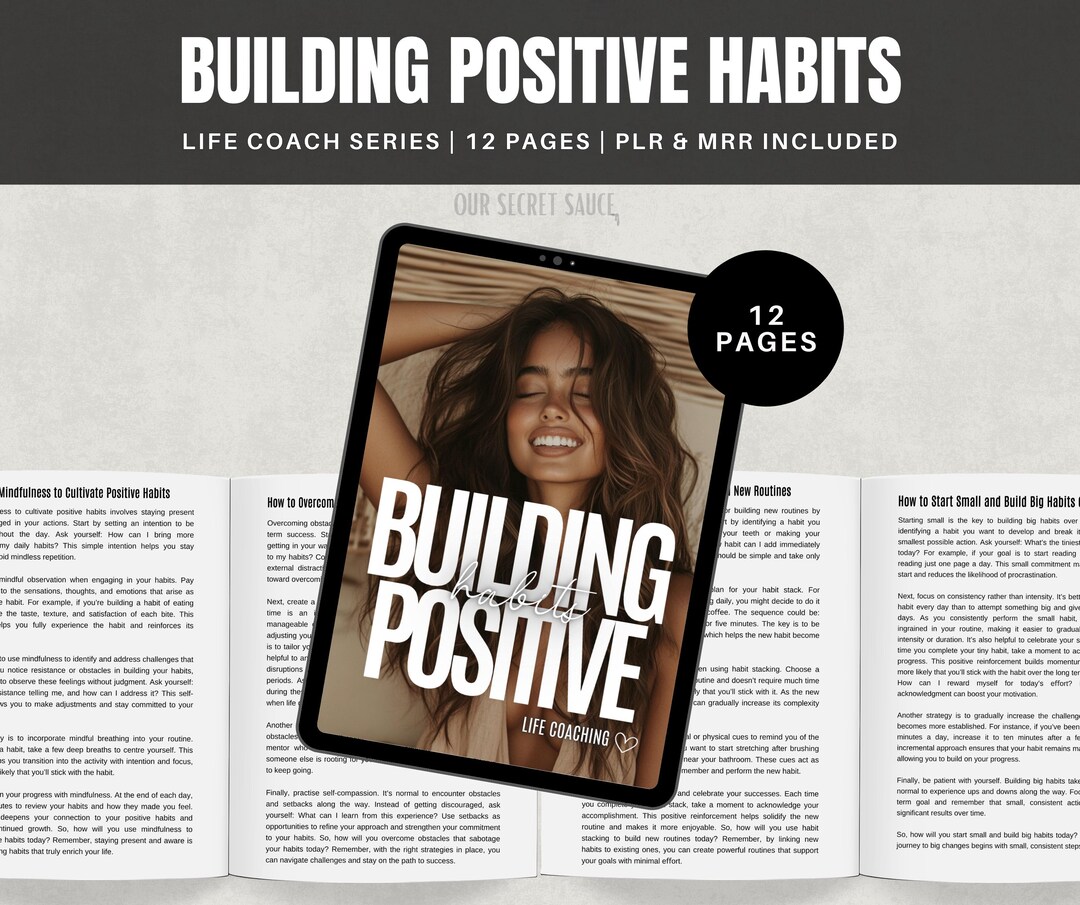PLR MRR Building Positive Habits Guide Personal Growth & Development ...