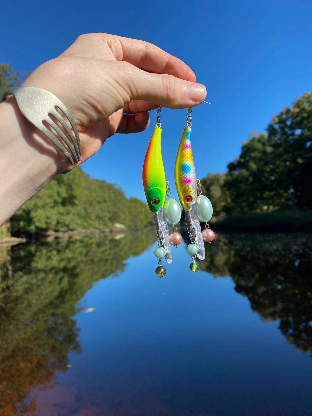 Bespoke Pastel & Neon Fishing Lure Earrings - Etsy