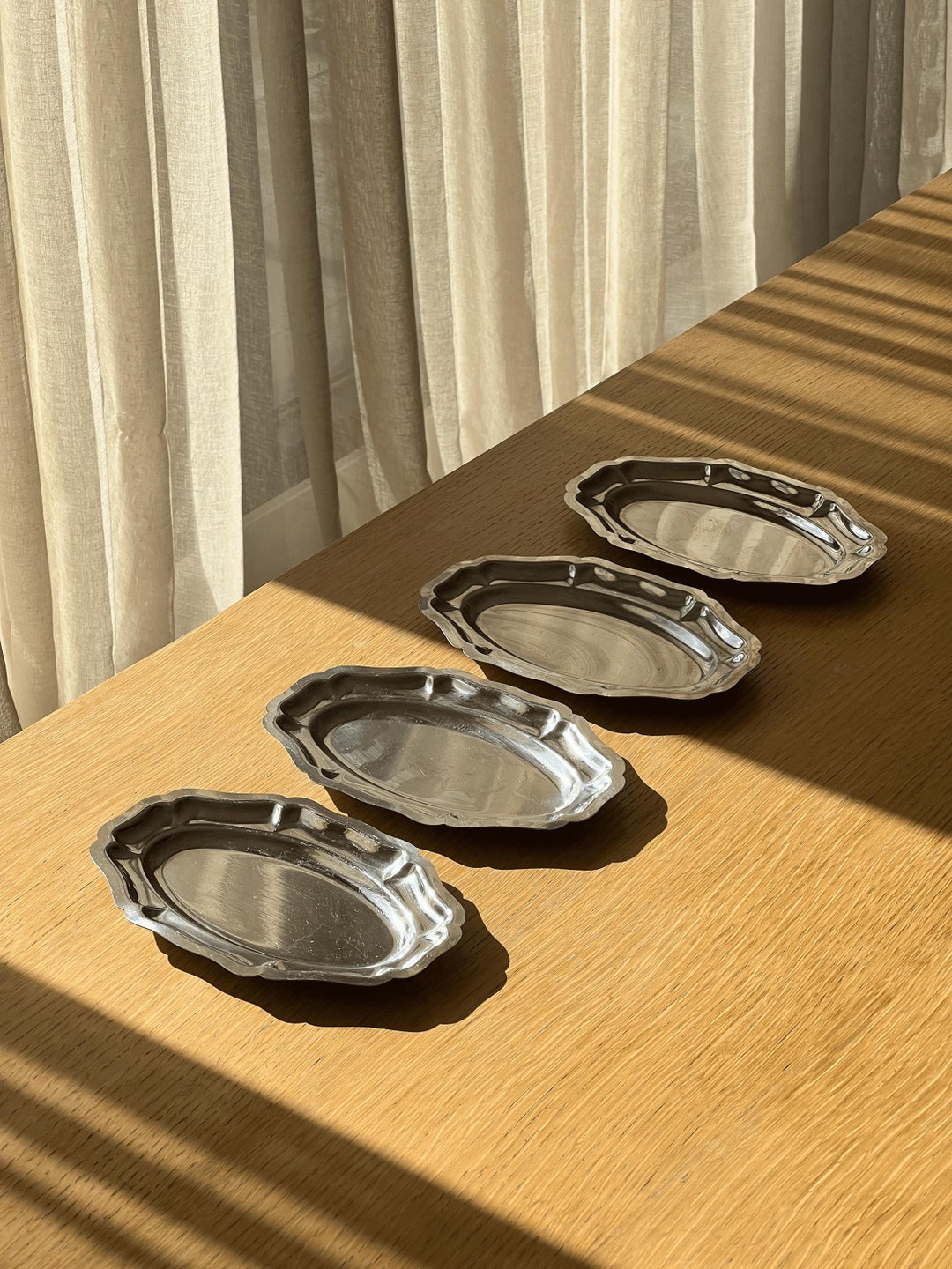Vintage Stainless Steel Serving Platter, Vintage Tableware, Silver ...