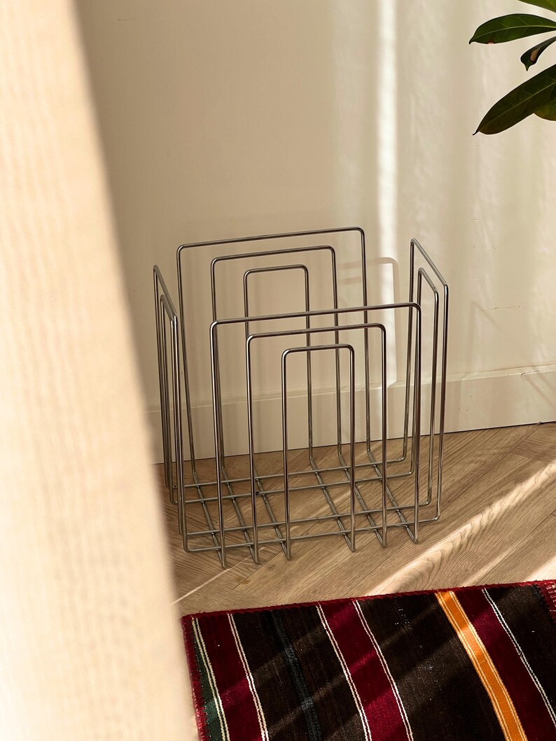 Vintage Willi Glaeser Chrome Magazine Holder, Chrome Decor, Retro ...