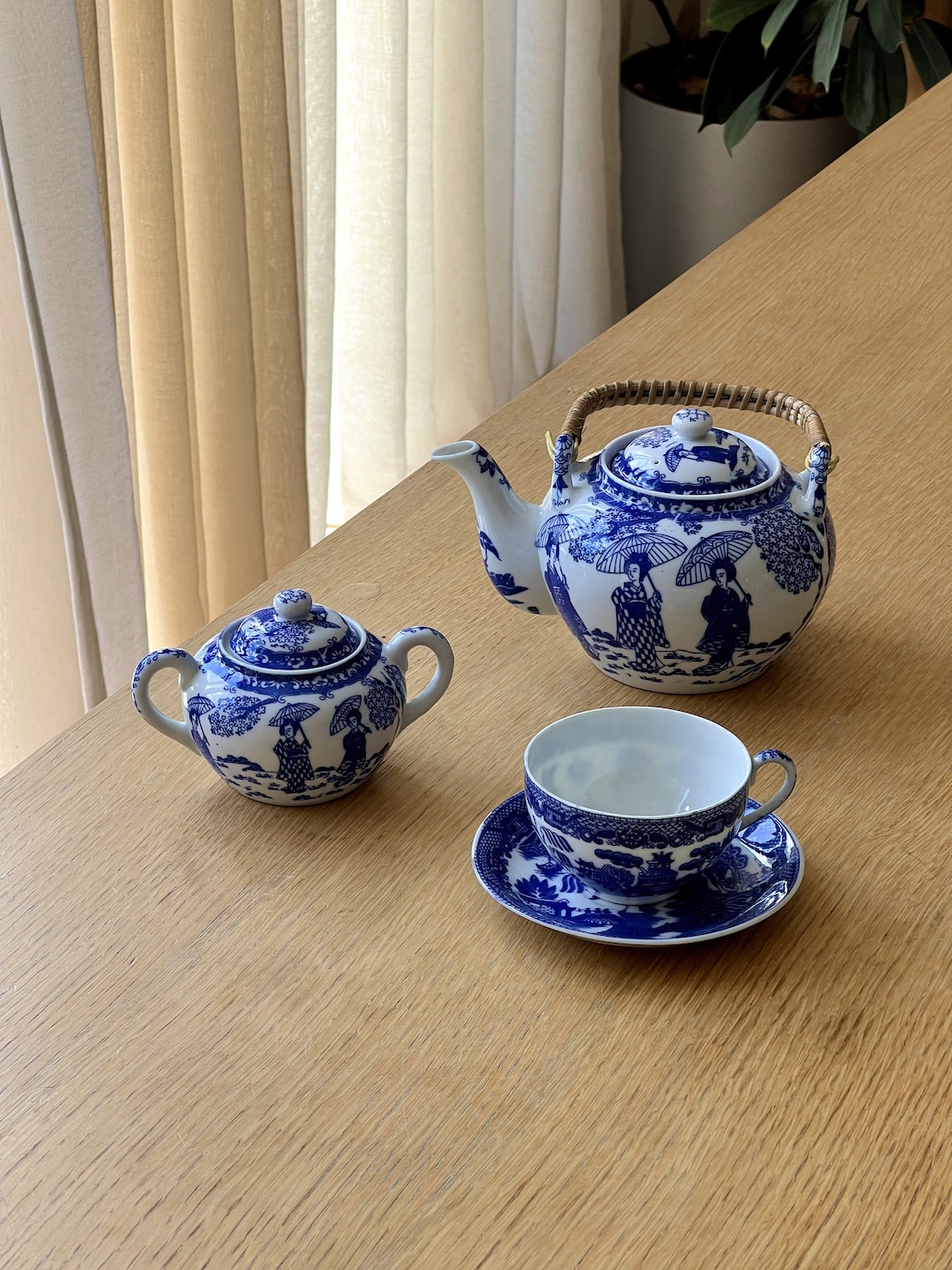 Vintage Japanese Ceramic Tea Set, Tea Gifts Set, Traditional Blue White ...