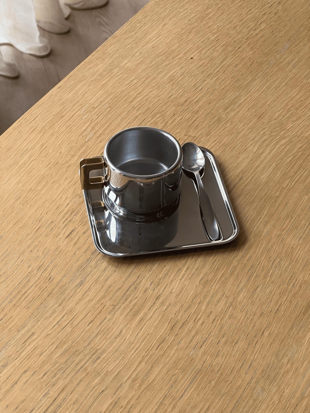 Vintage Casalinghi Stainless Steel Coffee Cup and Saucer, Inox Coffee ...