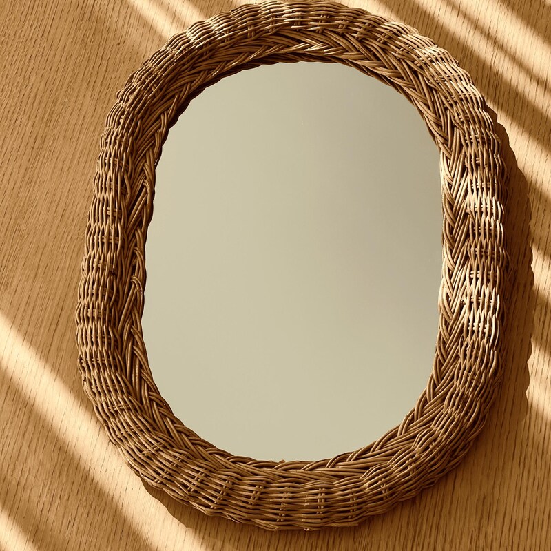 Wicker Vanity Mirror - Etsy