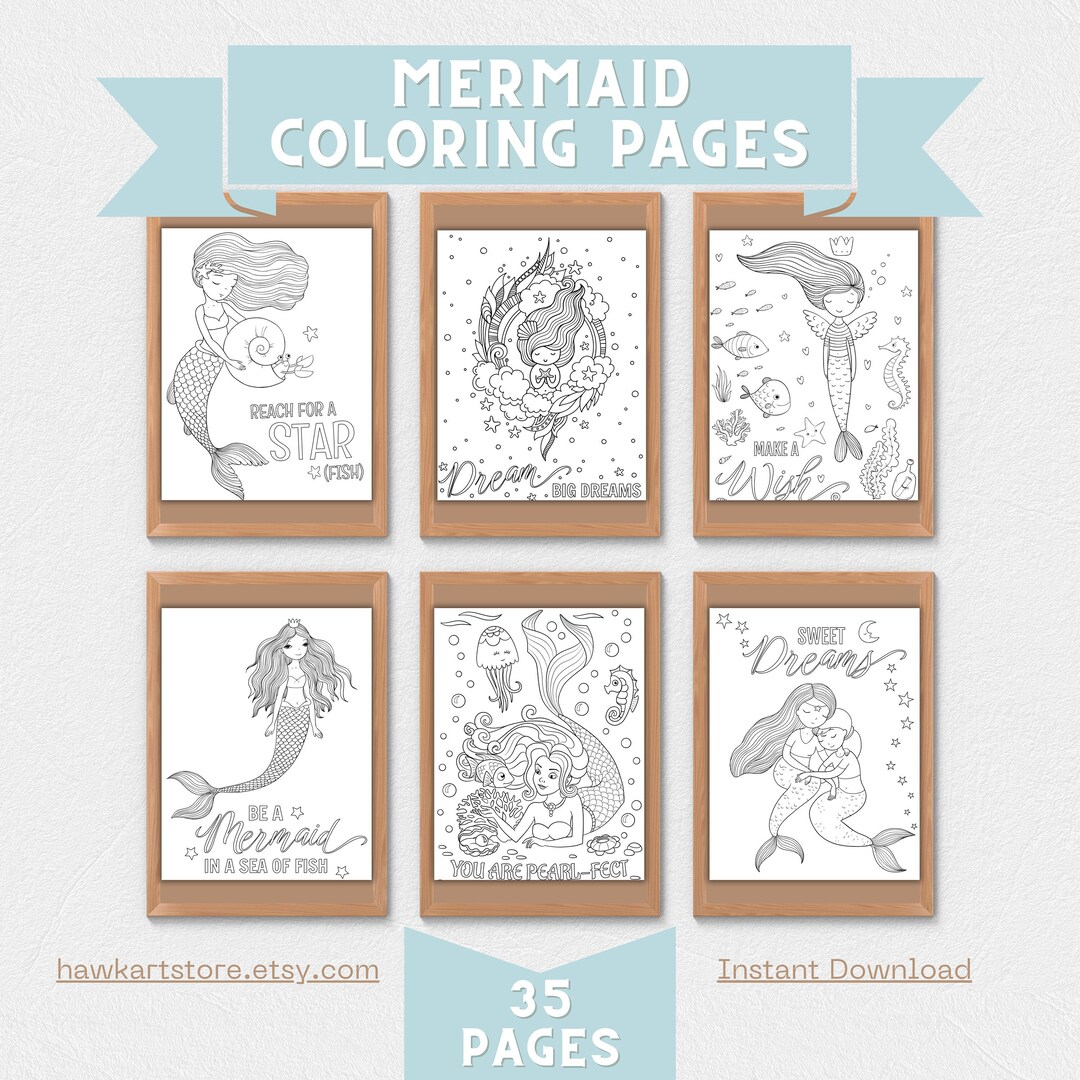 35 Mermaid Coloring Pages Printable Coloring Pages Cute Mermaid ...