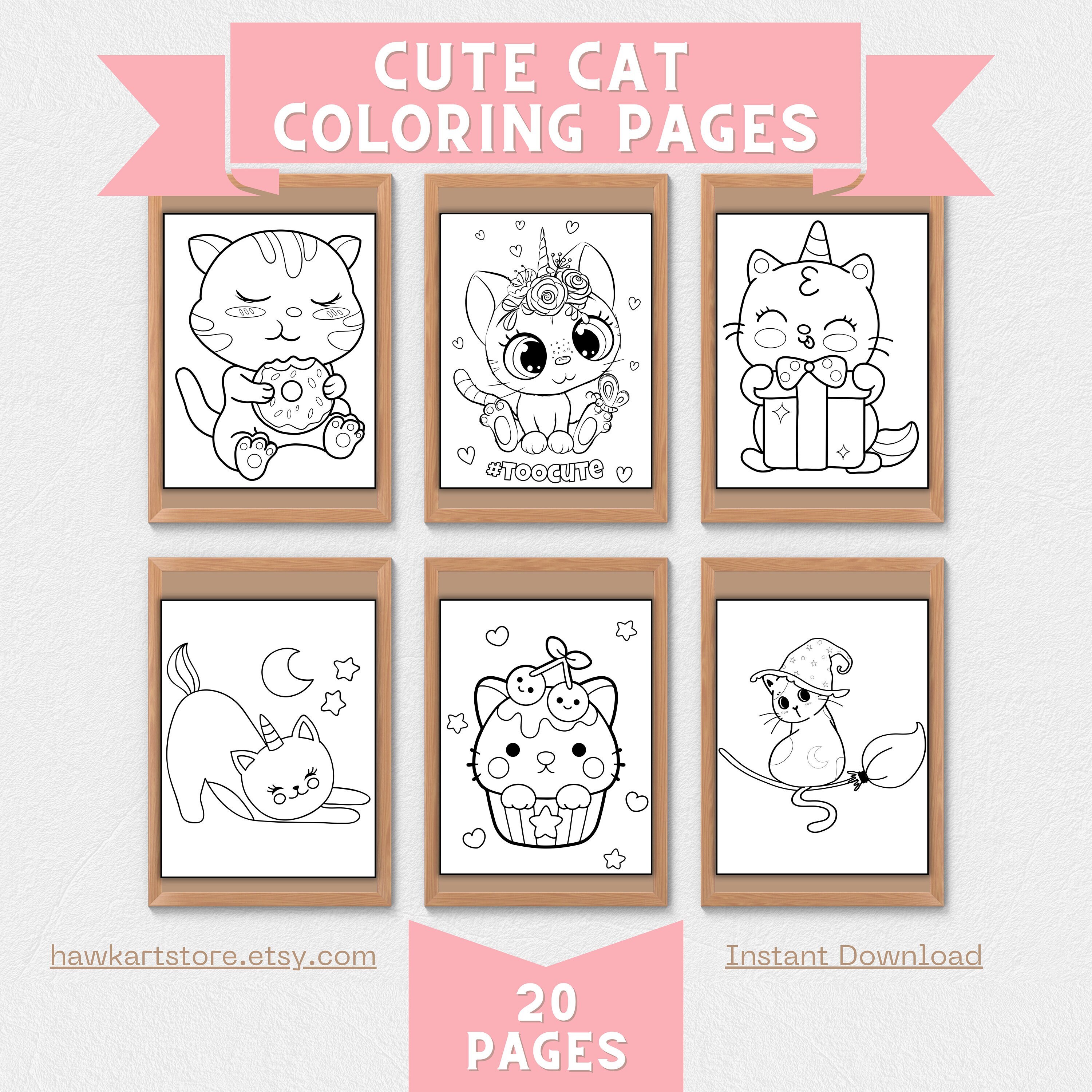 20 Cat Coloring Pages | Cute Cat Coloring Pages for Kids | Printable ...