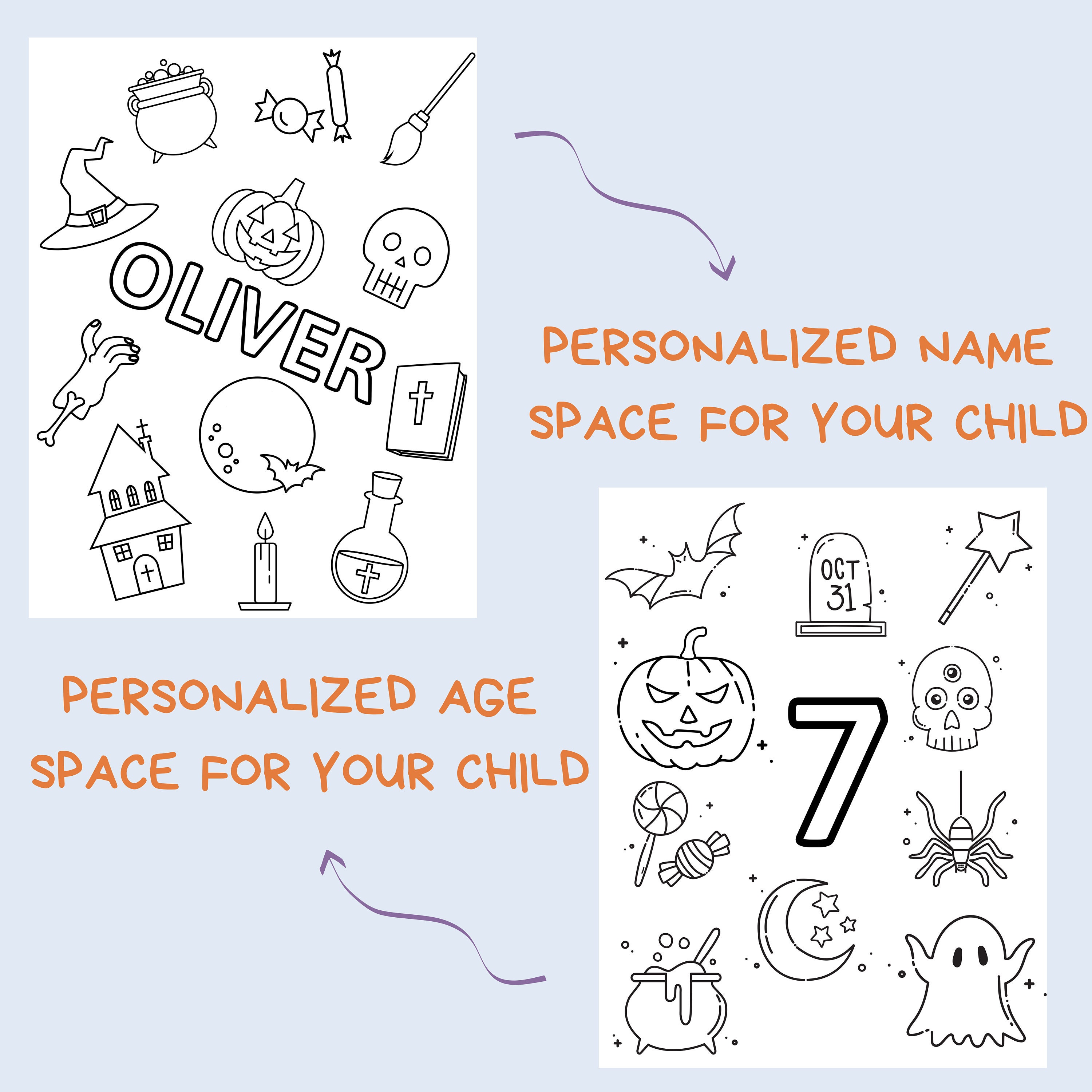 Personalized Halloween Coloring Pages Halloween Coloring Pages ...