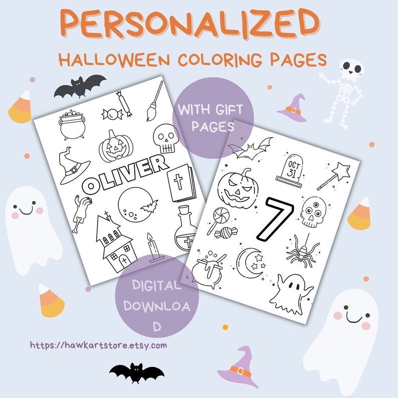 Personalized Halloween Coloring Pages Halloween Coloring Pages ...
