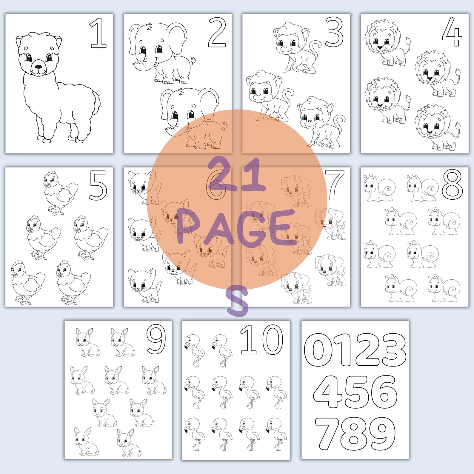 Personalized Numbers Coloring Pages | Animals Coloring Pages Printable ...