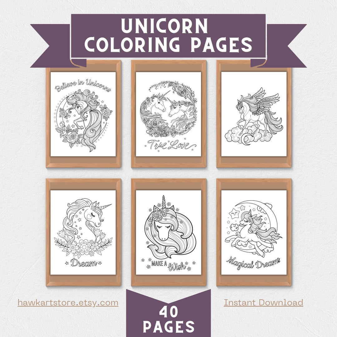 40 Unicorn Coloring Pages | Cute Unicorn Pages | for Adult and Kids ...