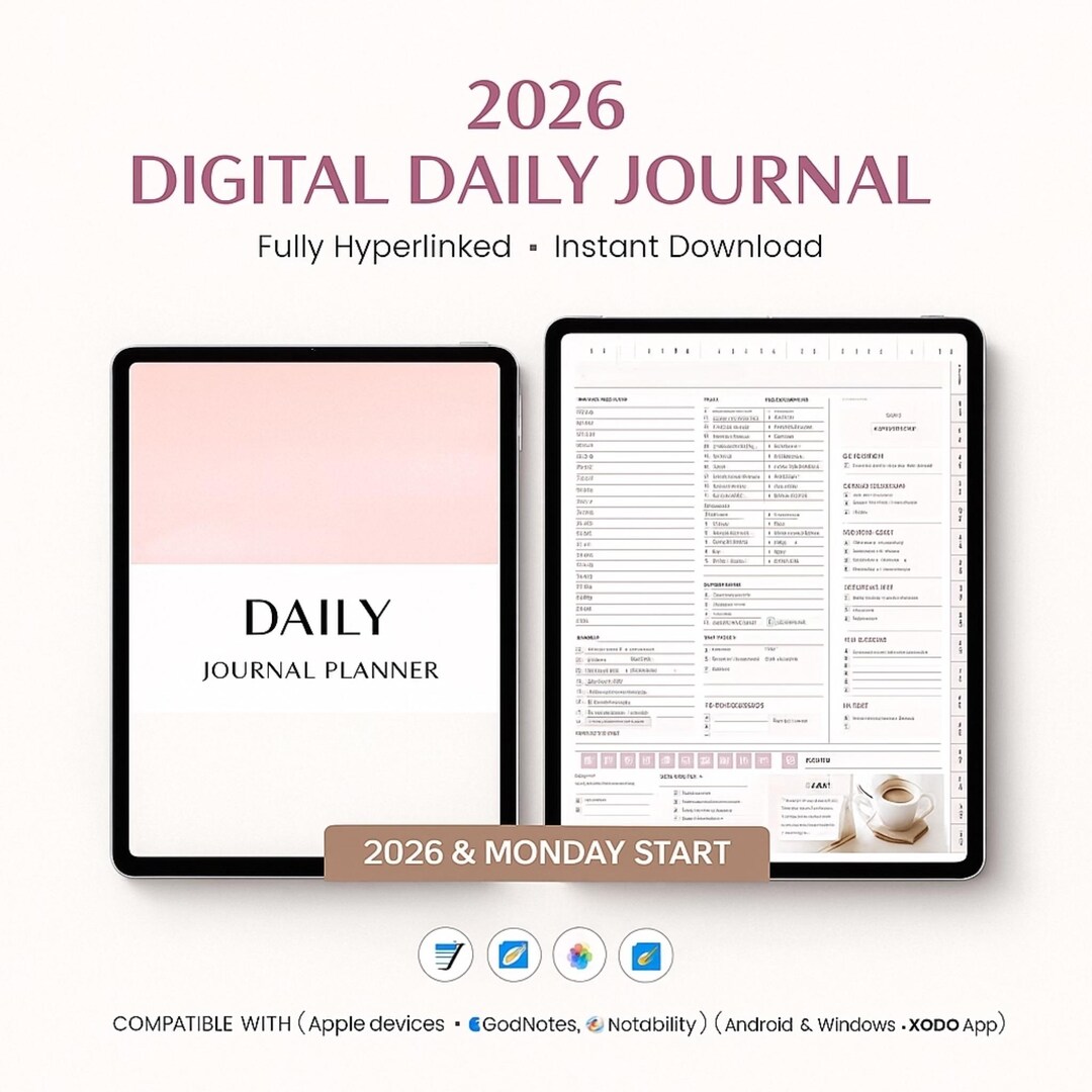 Daily Journal Digital Planner - Etsy