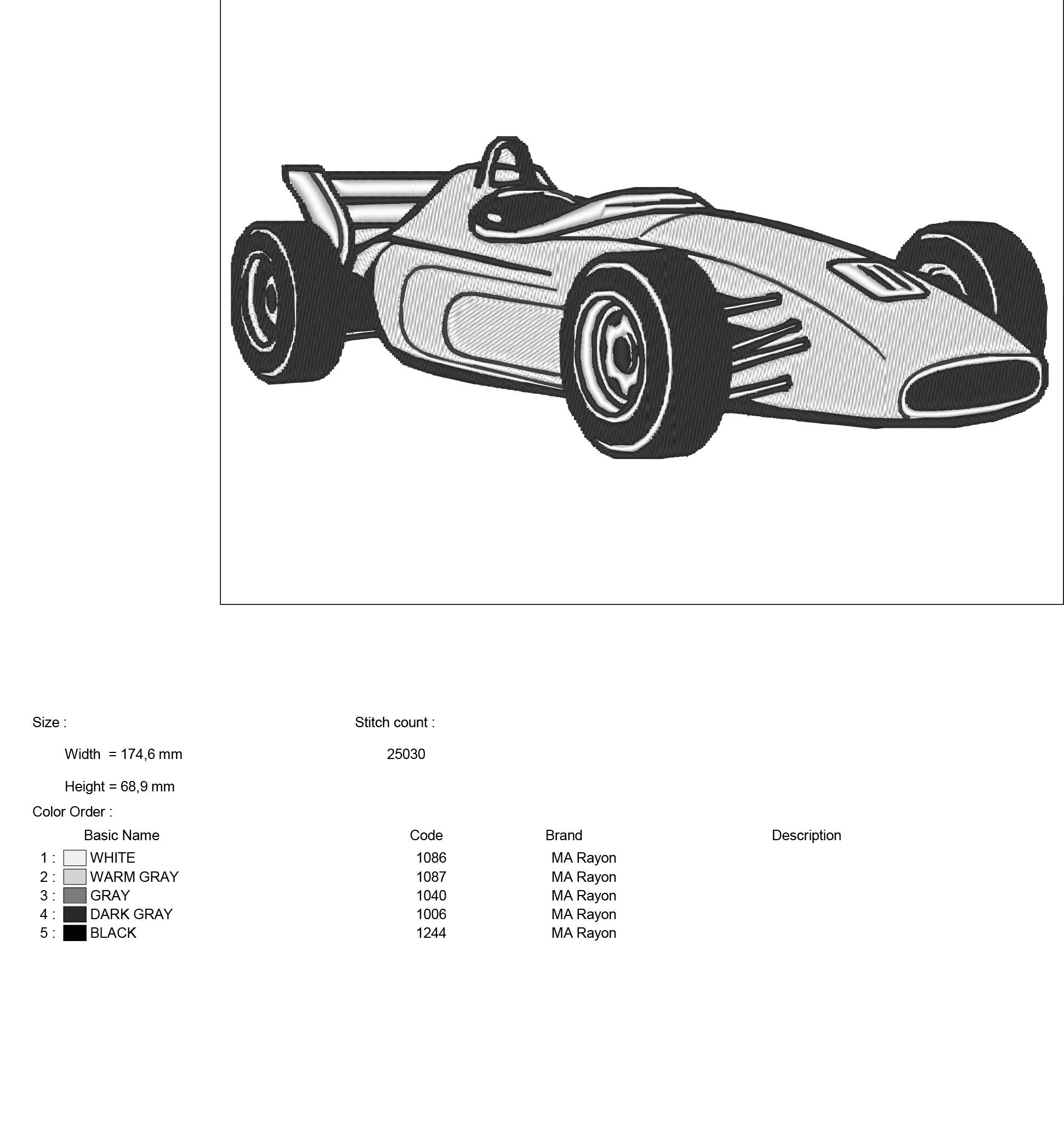 Racing Car Embroidery, Motorsport Design, Speed Lover, Racing Car Art ...