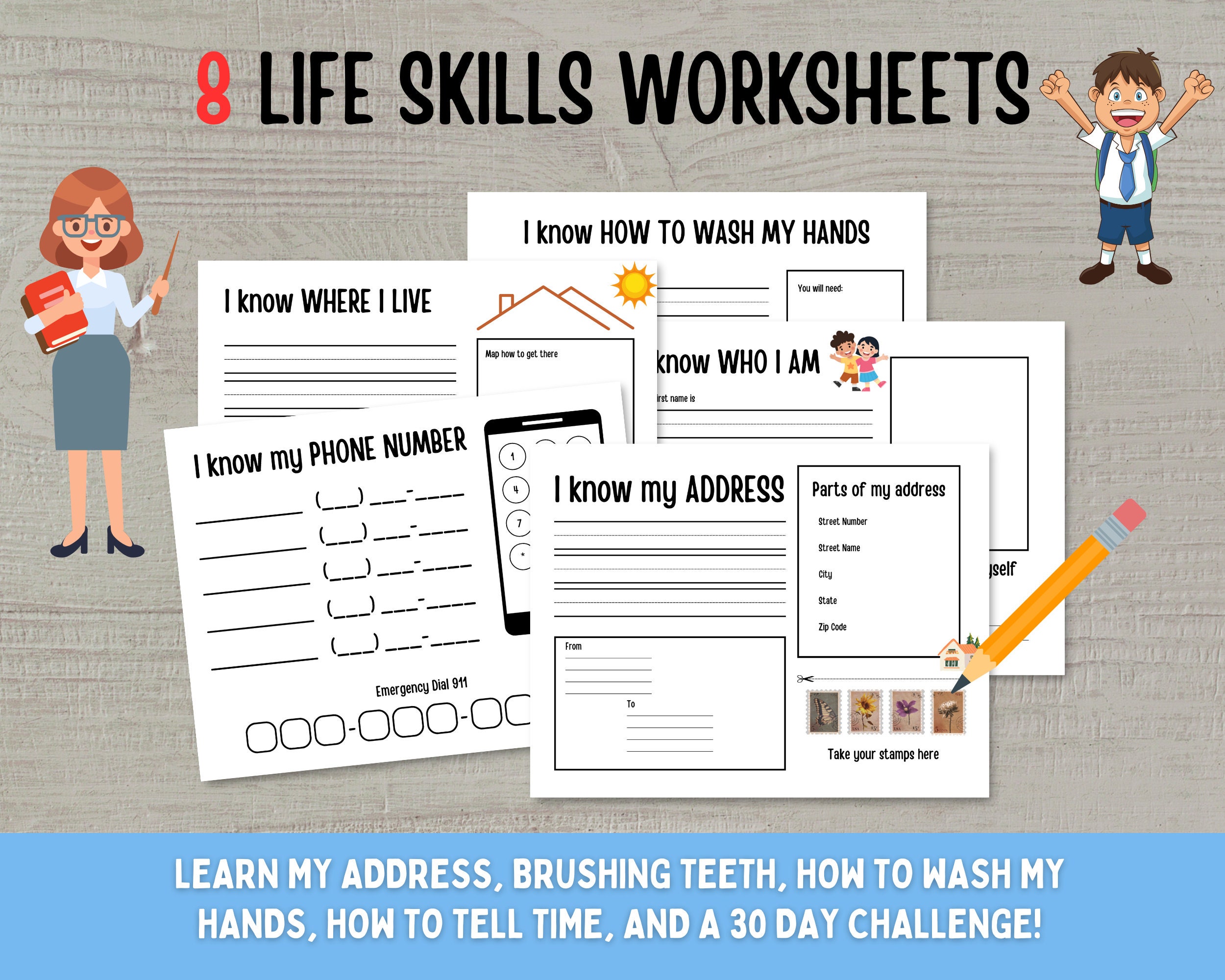 Life Skill Practice Set Printable Homeschool Preschool Bundle ...